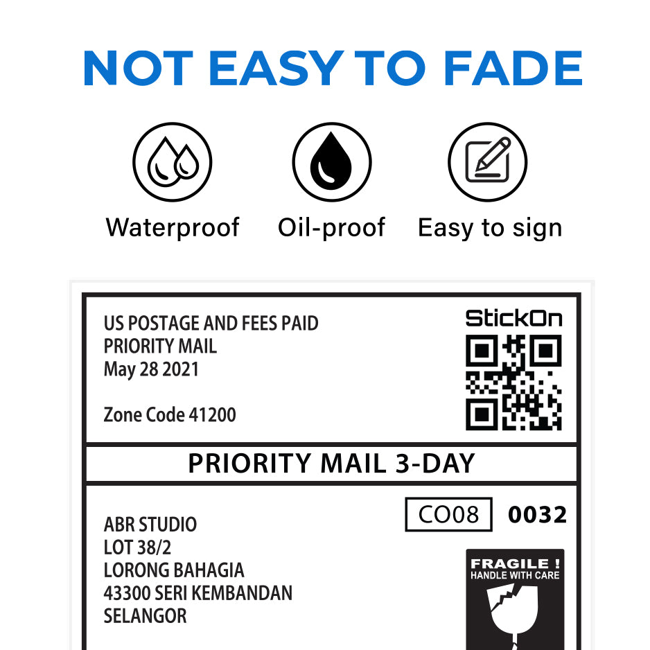 A6 Direct Thermal FSC Stack Waybill Shipping Labels – STICKON SDN. BHD.