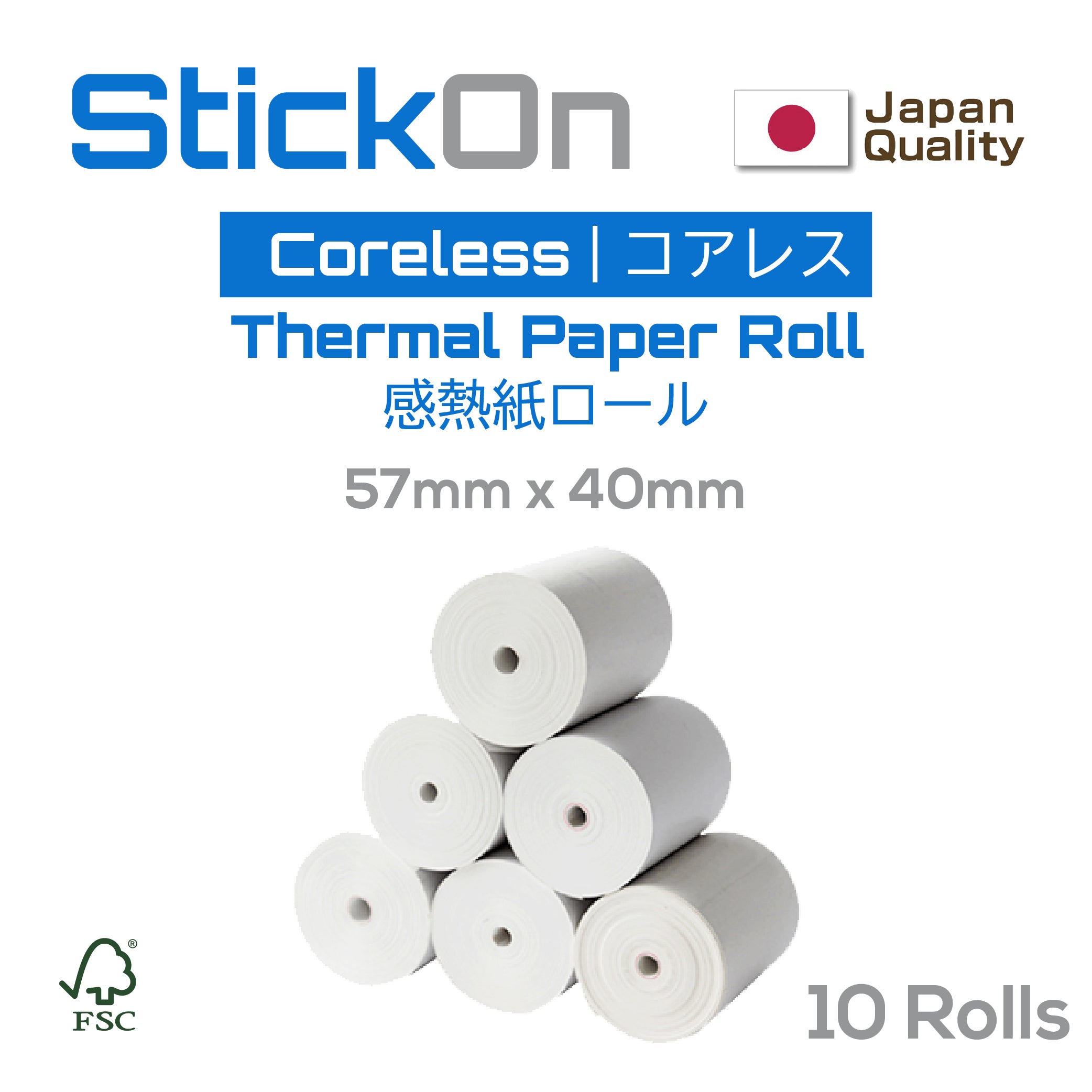 Thermal Receipt Paper Roll [Various Size] [10 Rolls] – STICKON SDN. BHD.